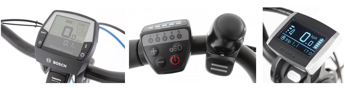 Alle e-bike displays op een rijtje